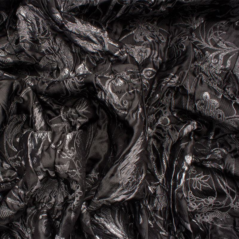 Silver/Black Cloqué | Lustrous Material