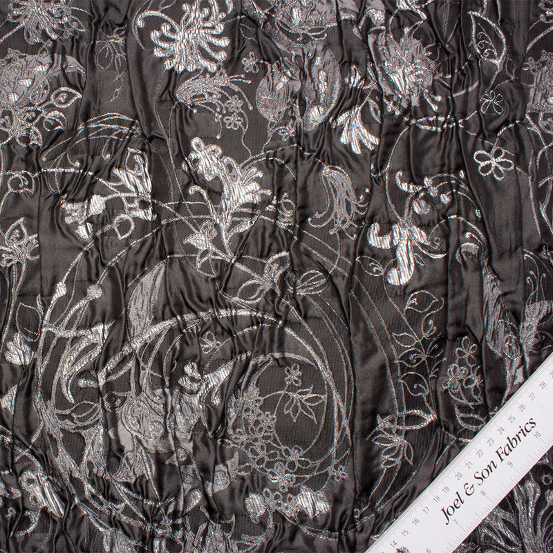 Silver/Black Cloqué | Lustrous Material