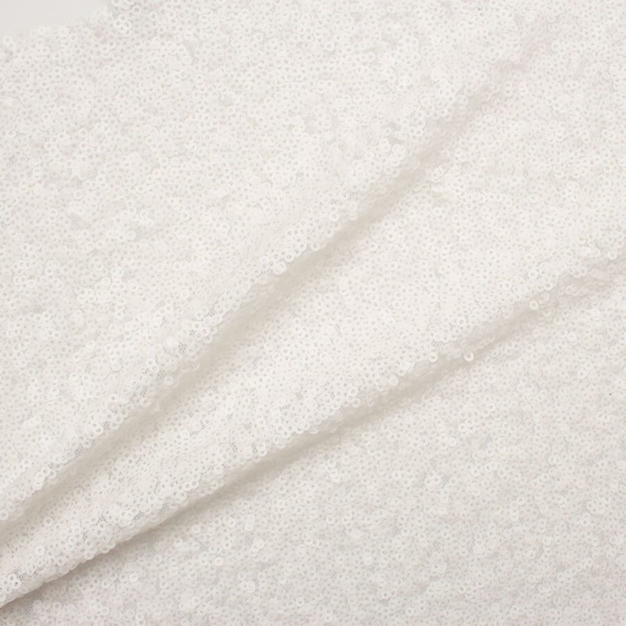 White Sequined Tulle | Micro Fabric