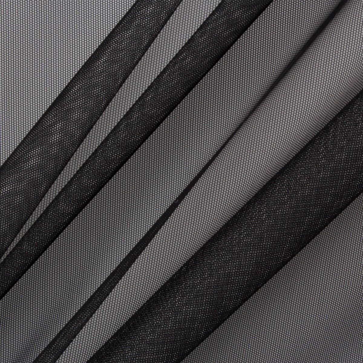 Black Stretch Tulle | Lustrous Cloth