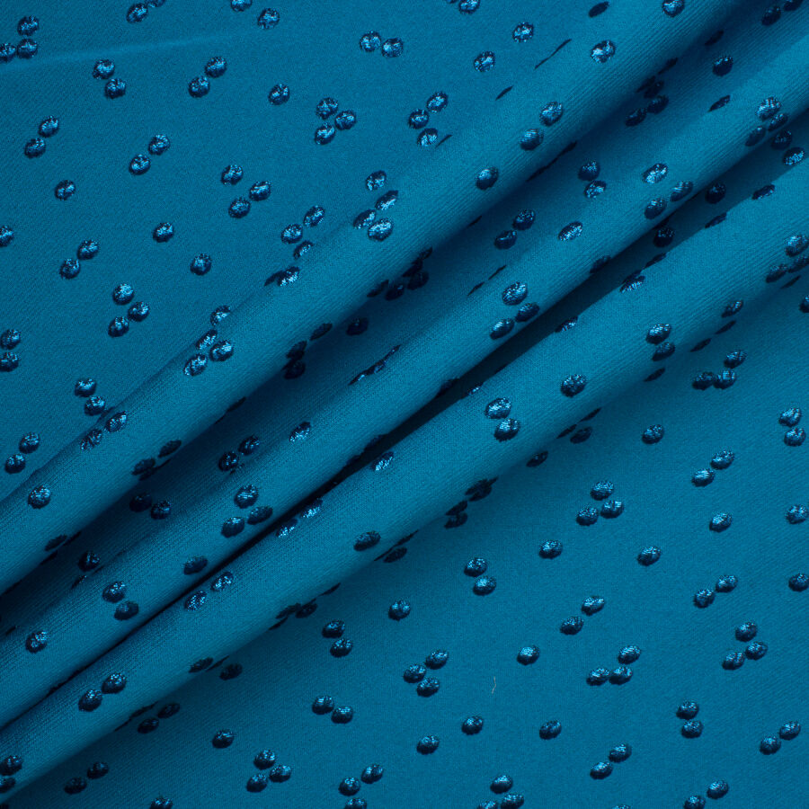 Rich Blue Metallic Cloqué | Spotted Cloth