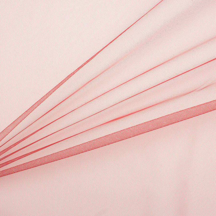Deep Red Illusion Tulle | Sheer Fabric