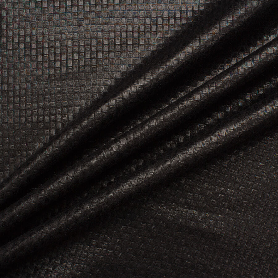 Black Woven Laminated Cloqué | Weave Material