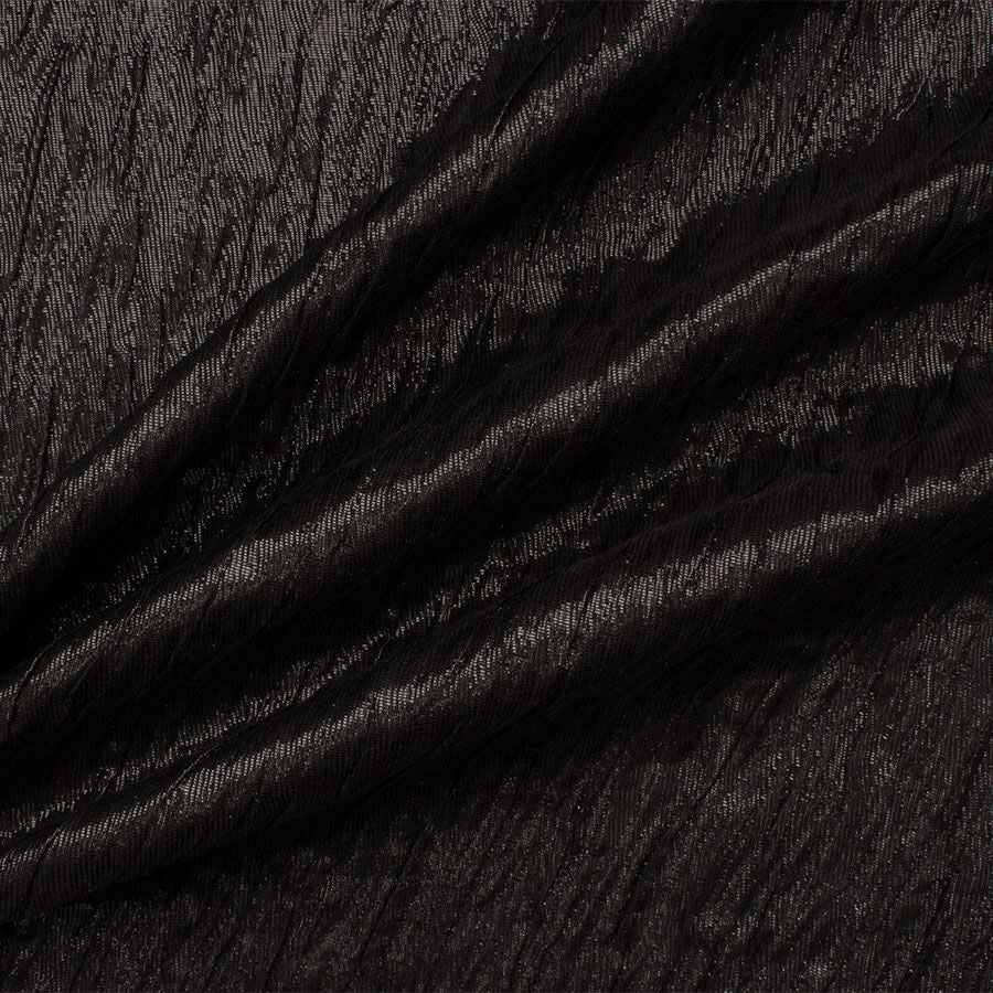 Black Metallic Cloqué | Lustrous Material
