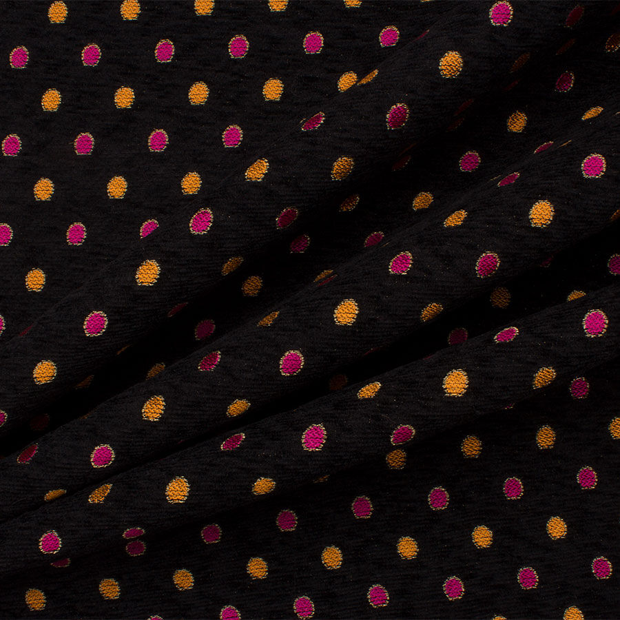 Orange & Pink Spotted Brocade | Woven Cloth