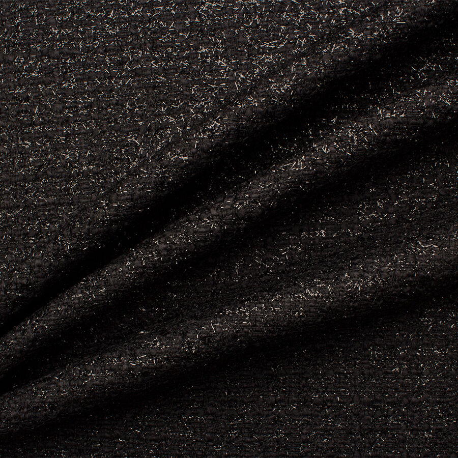 Black Lurex Wool Bouclé | Luxurious Material