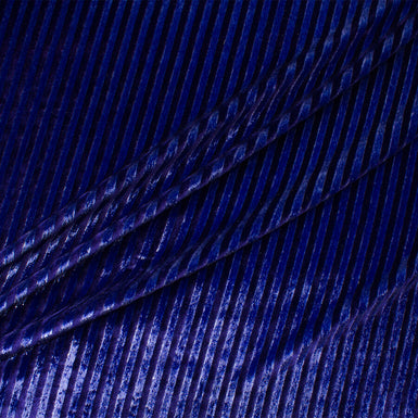 Blue & Purple Striped Velvet | Luxurious Fabric
