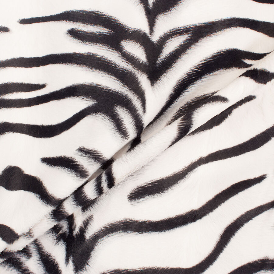 Zebra Printed Faux Fur | Charmeuse Cloth