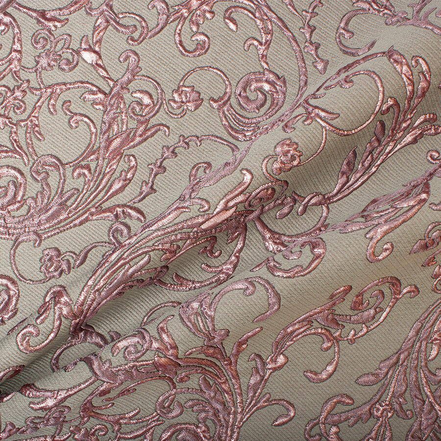 Stone & Pink Metallic Cloqué | Luminous Fabric