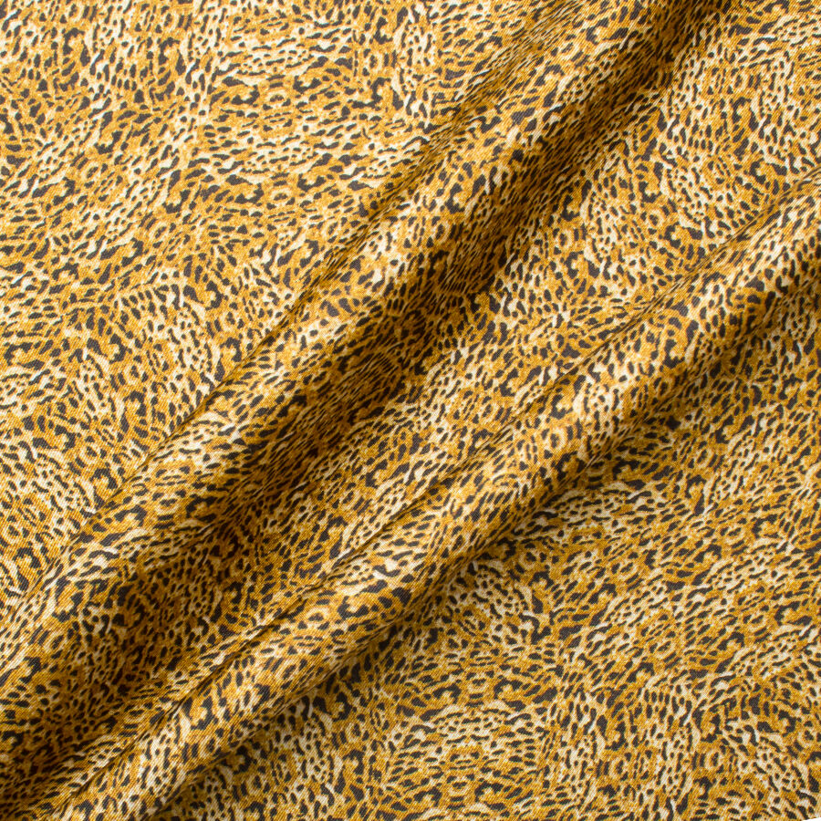 Brown Animal & Red Patterned Silk | Weave Fabric