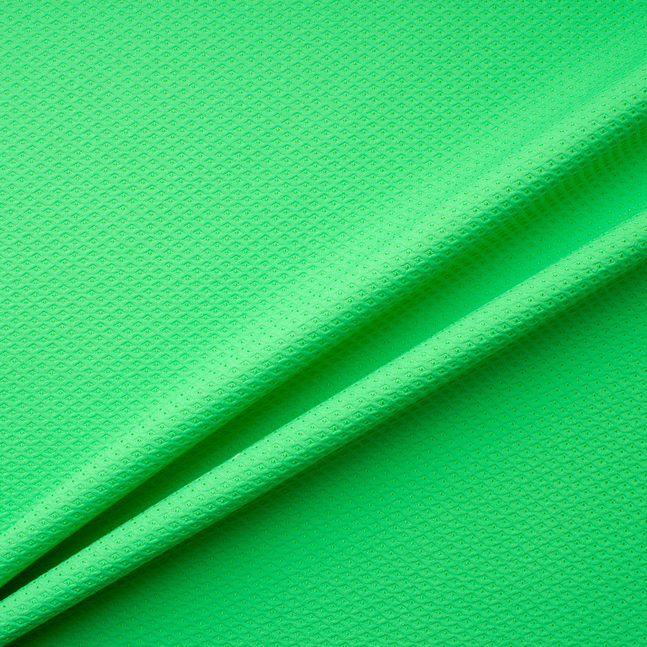 Bright Green Diamond Piqué | Cotton Blend