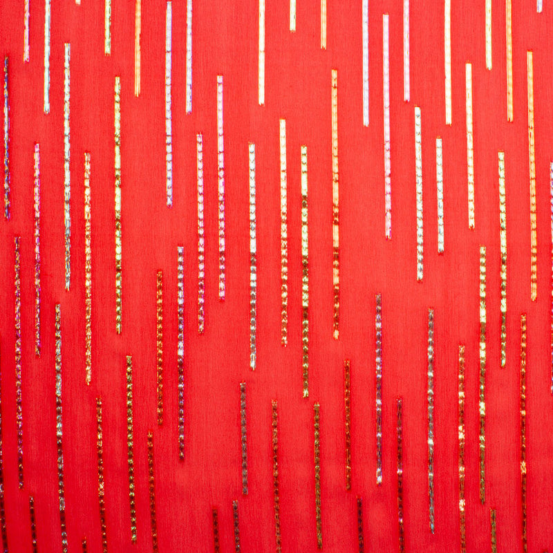 Metallic Lined Ruby Red | Silk Georgette