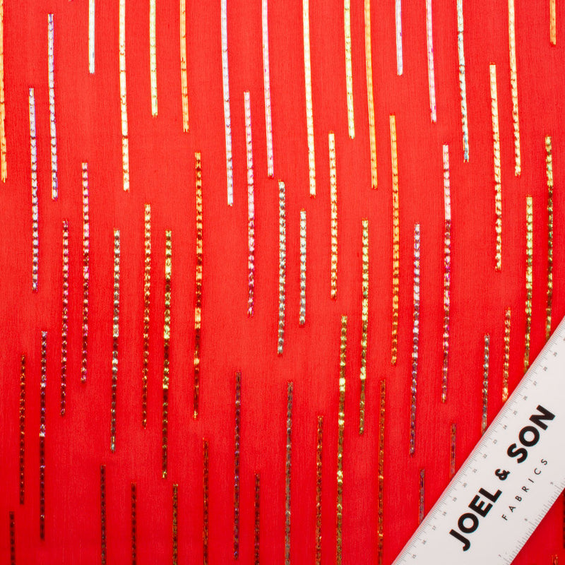 Metallic Lined Ruby Red | Silk Georgette