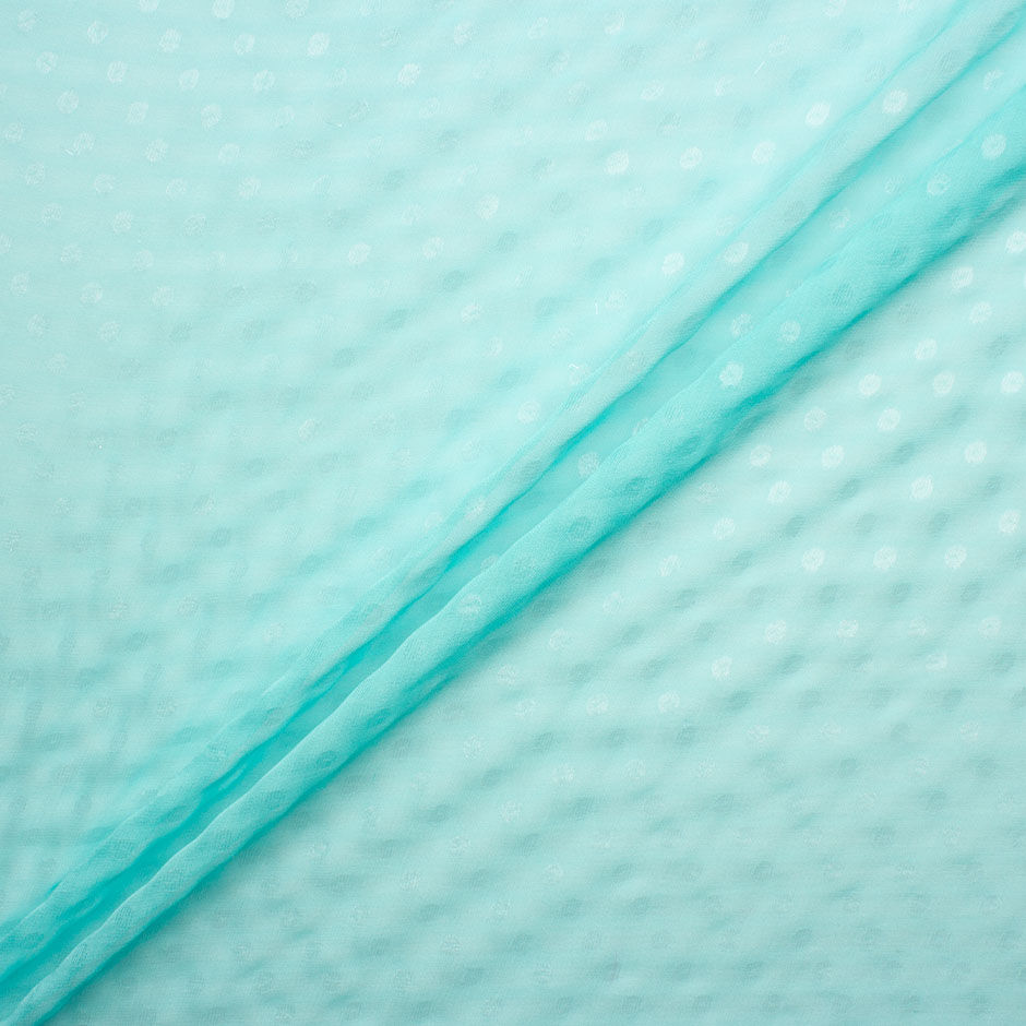 Turquoise Metallic Spotted Silk | Luminous Silk