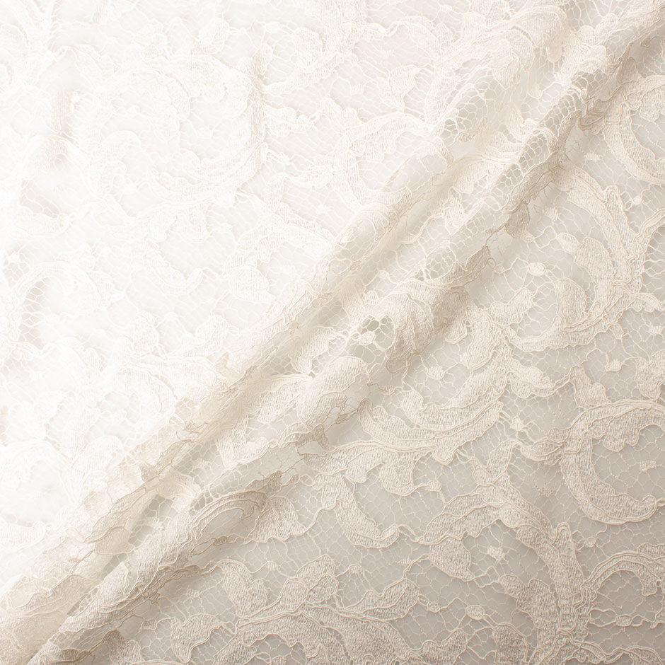 Soft Cream Corded Lace | French Lace Fabric