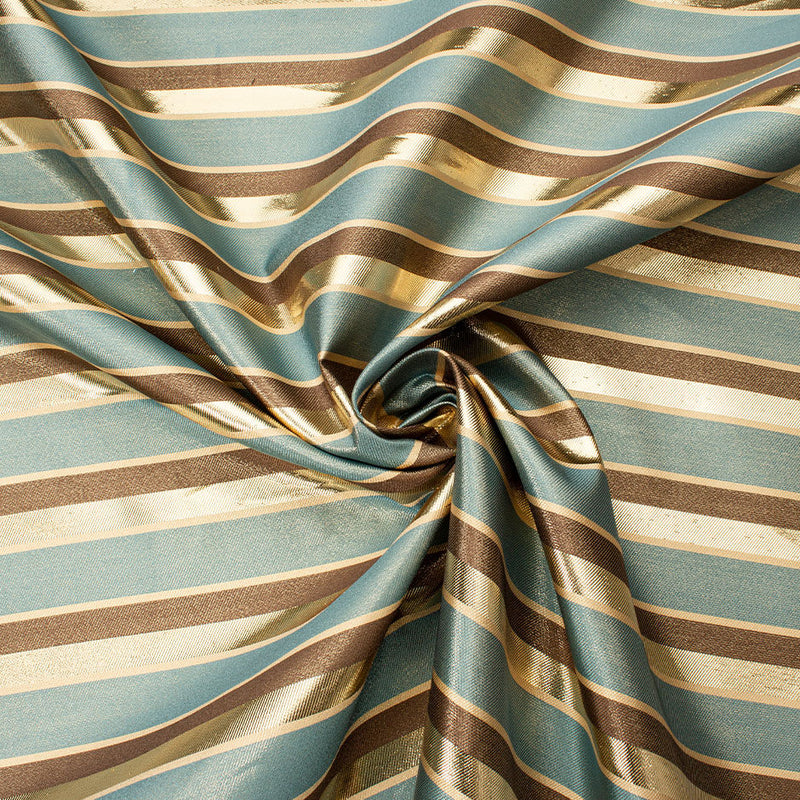 Double faced Striped Polyester Lamé