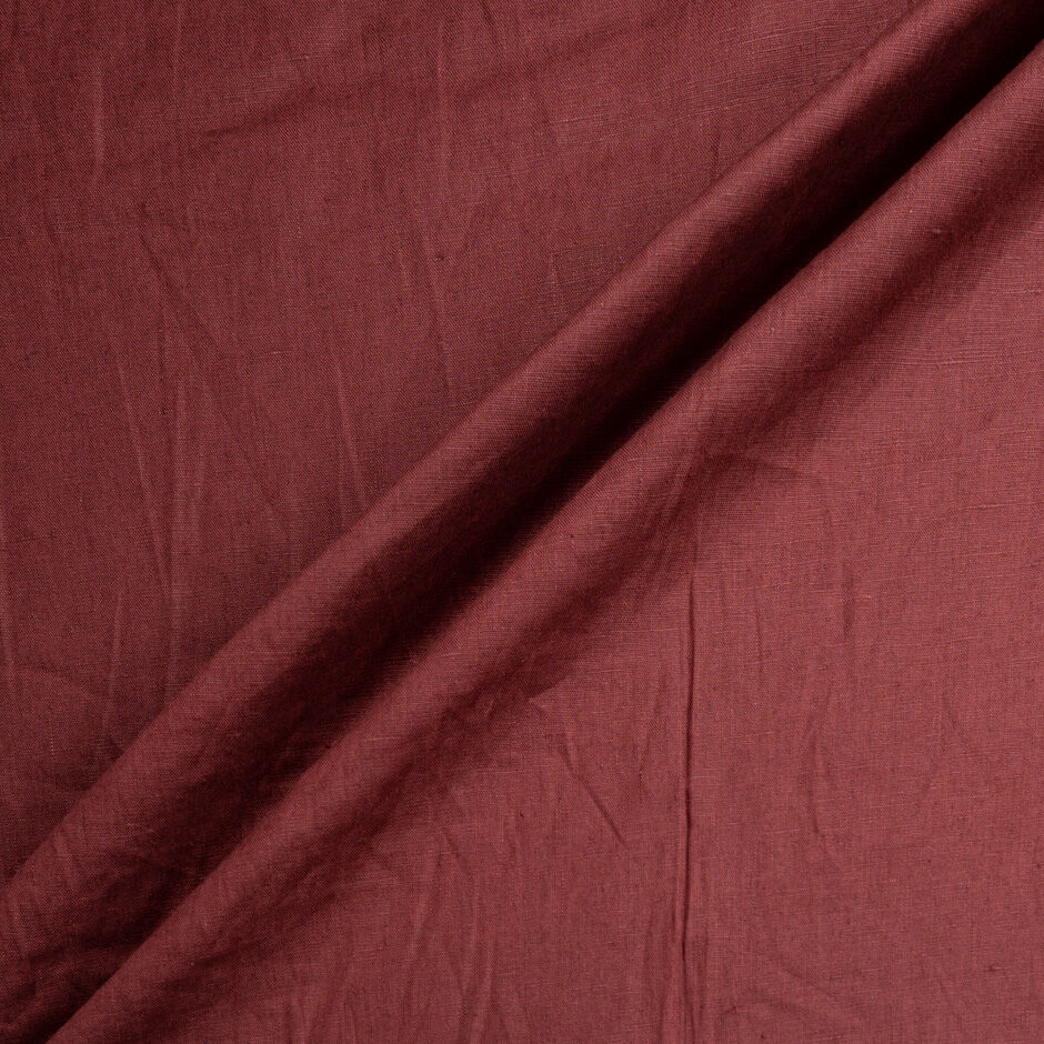 Plain Burgundy Pure Linen | Summer Linen