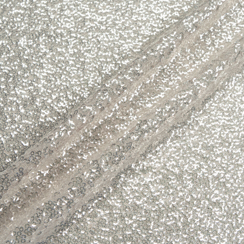 Grey Sequinned Stretch Tulle | Shop Sequin Fabric