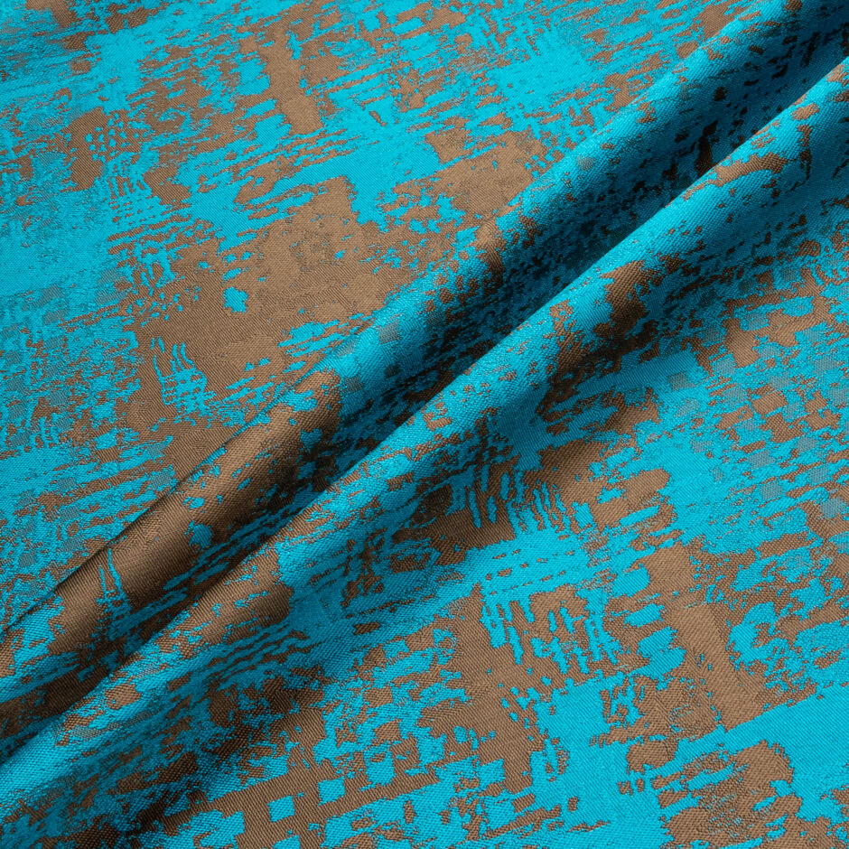 Brown/Turquoise Abstract Brocade | Shop Evening Wear