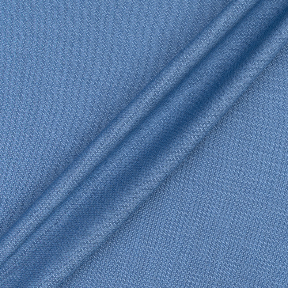Deep Sky Blue Herringbone Super 130s Pure Tropical Wool
