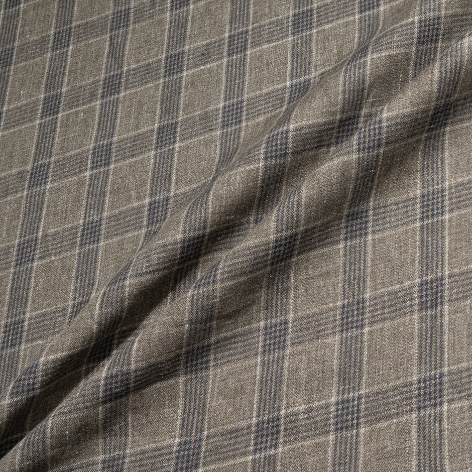 Brown Two-Tone Prince of Wales Checkered Linen