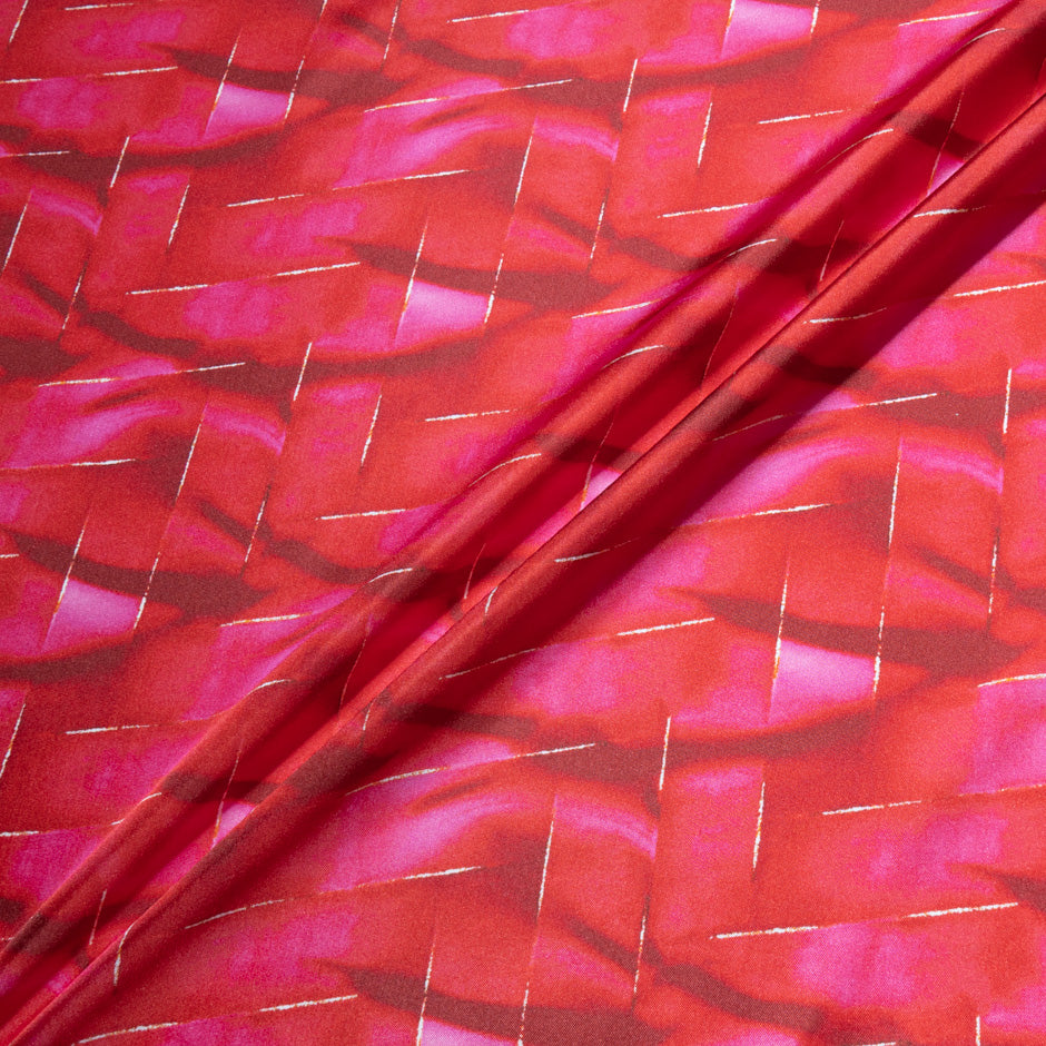Red Printed Silk Twill | Shop Silk Fabric