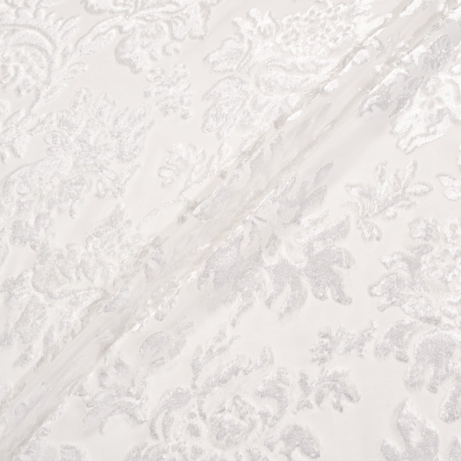Off White Floral Velvet | Luminous Fabric