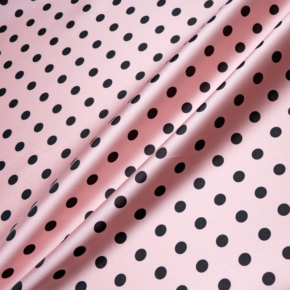 Black Spotted Pink Mikado | Shop Spotted Fabric