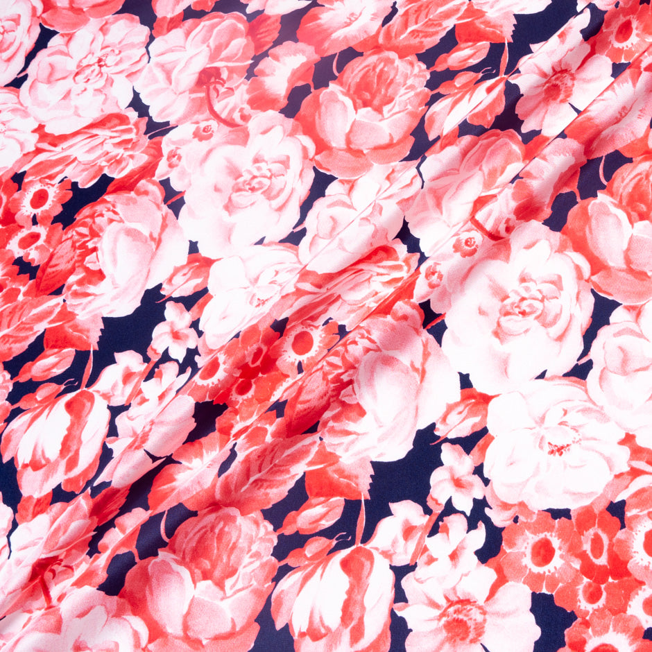 Red Floral Ungaro Silk | Printed Silk Fabric