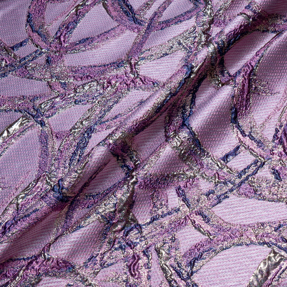 Lilac Metallic Organza | Jacquard Fabric