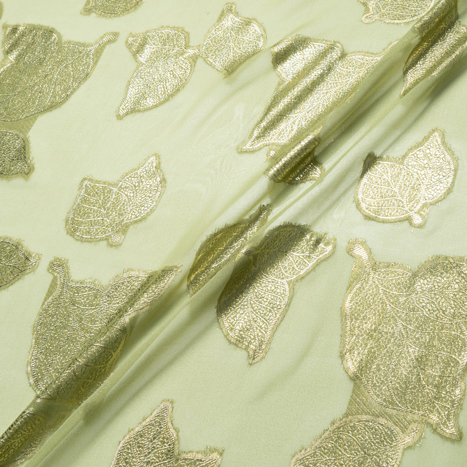 Gold Metallic Silk Chiffon | Dirac Fabric