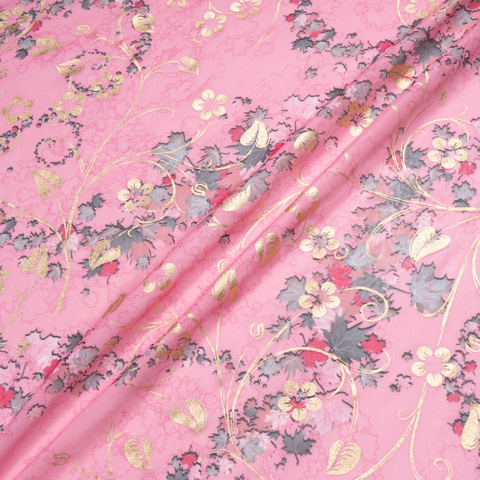 Candy Pink Printed Voile | Shop Cotton