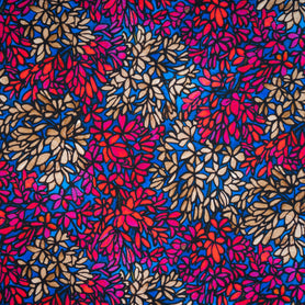 Orange & Blue Paisley Printed Wool & Cotton Blend