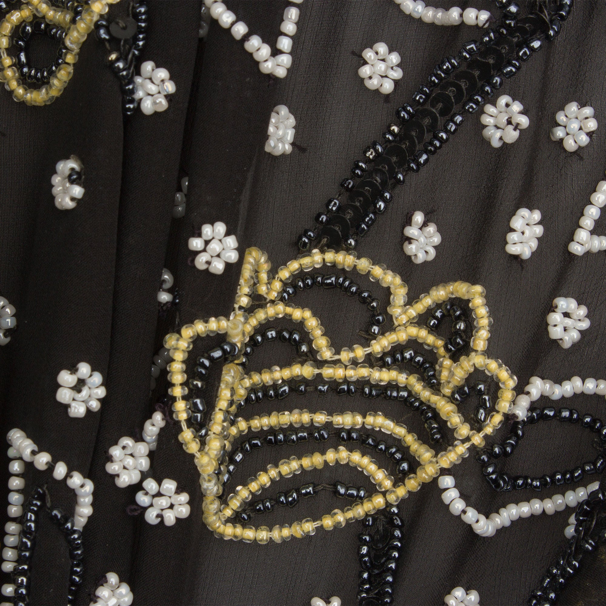 Black Floral Silk | Georgette Cloth