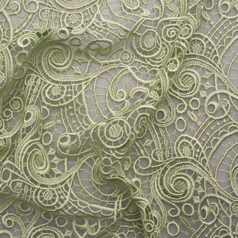 Mint Green Guipure Lace | Sheer Fabric