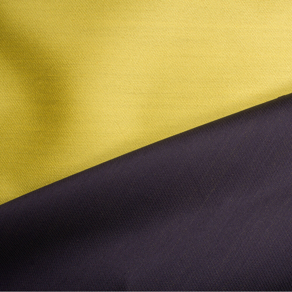 Canary Yellow/Dark Navy Silk | Weave Fabric