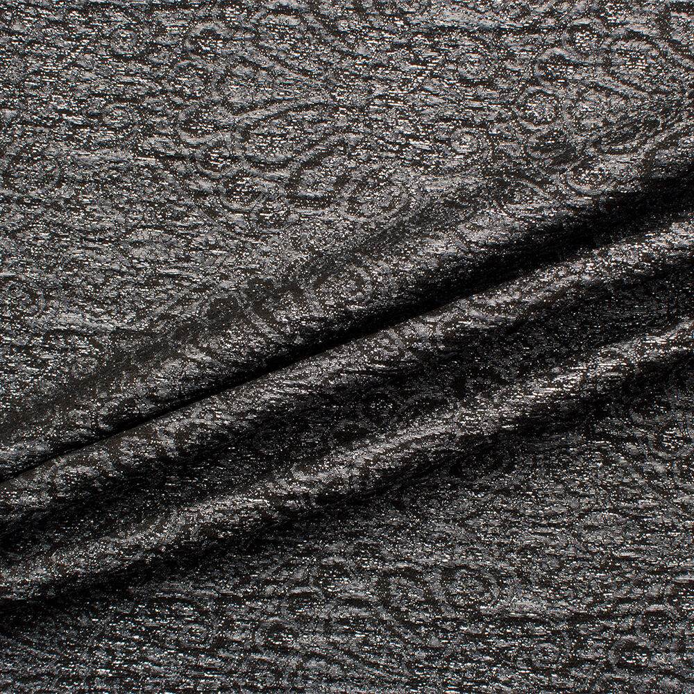 Pewter/Black Baroque Cloqué | Weave Fabric