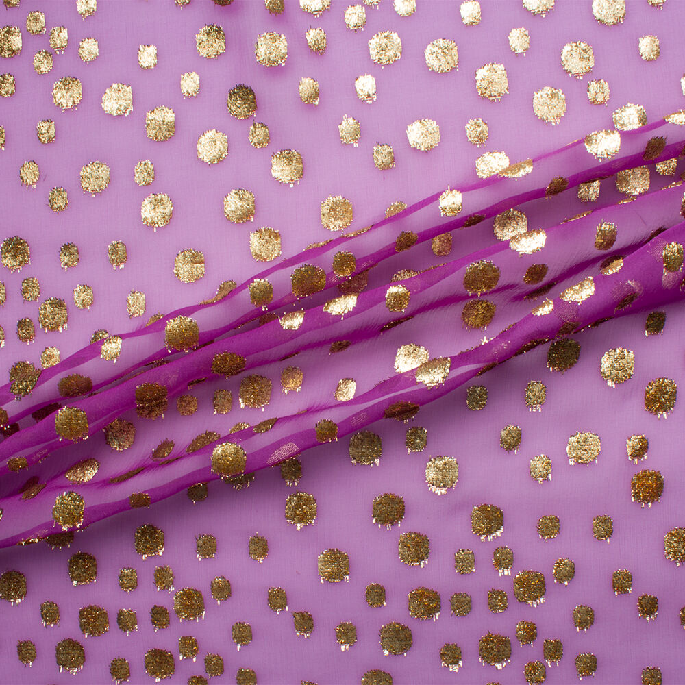 Purple/Gold Spotted Devoré Velvet | Sheer Material