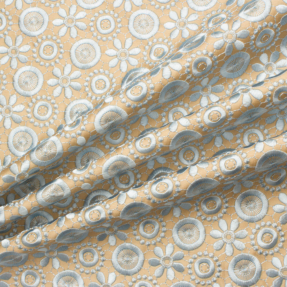 Taupe Embroidered Silk | Textured Cloth