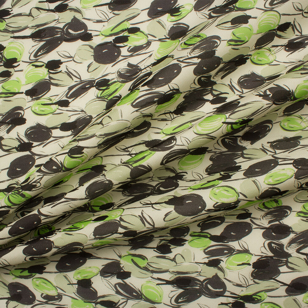 Green/Black Silk Gazar | Lustrous Fabric