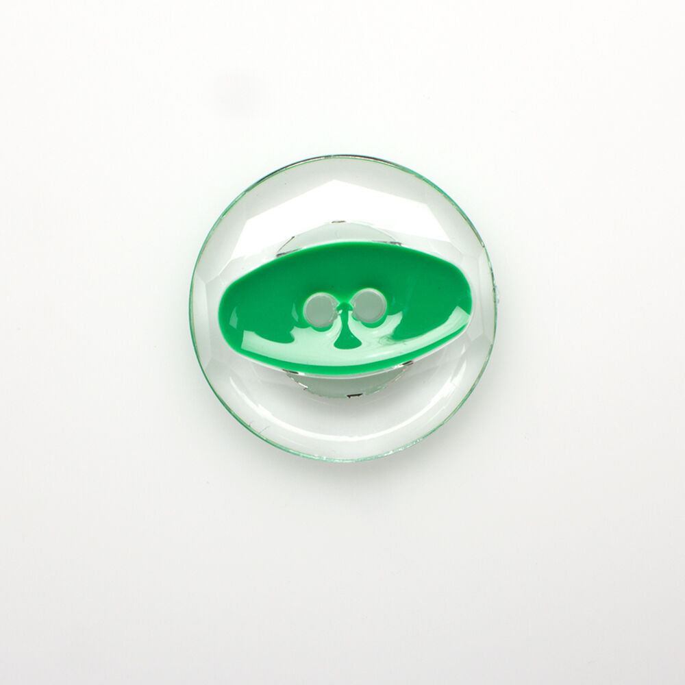 Large Clear Green Eye Button | Plastic Material
