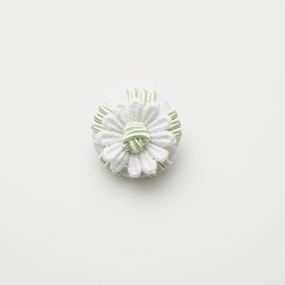 Mint/White Daisy Button - Small | Cotton Button