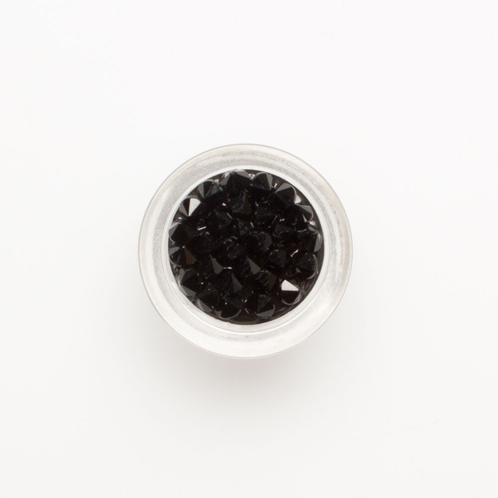 Black Clear Button - Small | Crystal Button