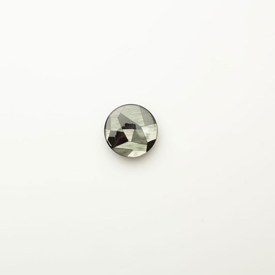 Grey 'Mosaic' Button - Large | Pearlised Button