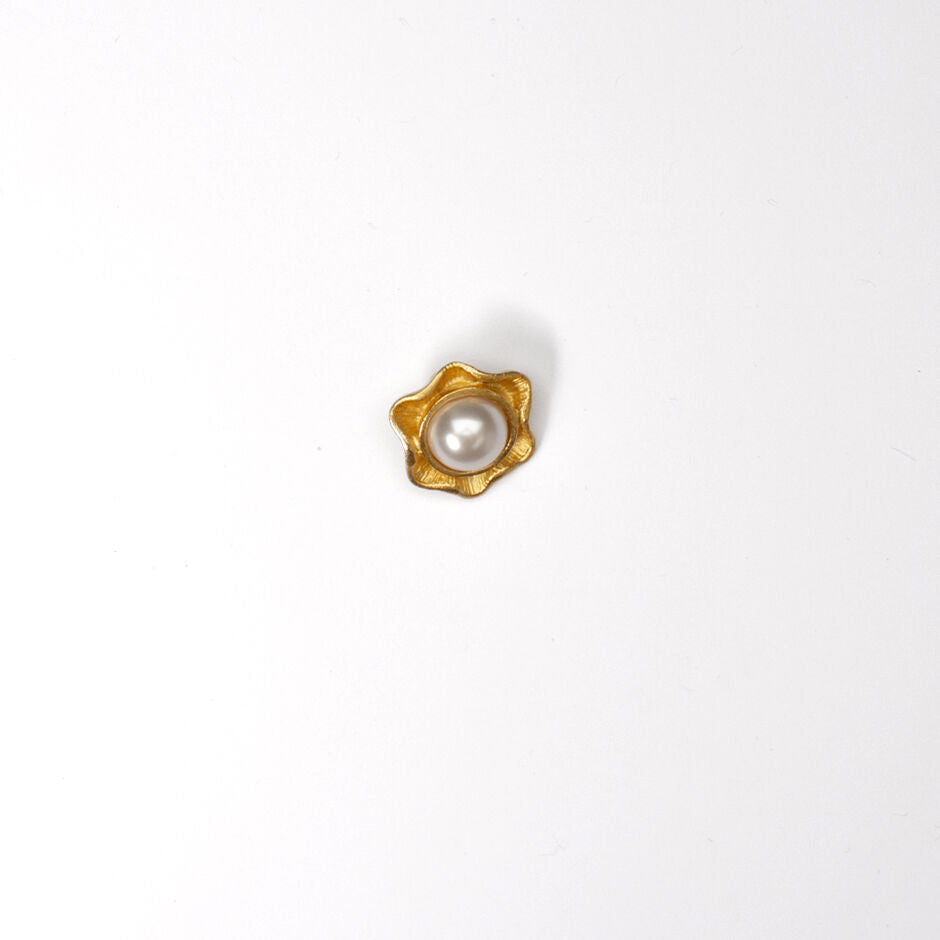 Gold Pearl Abstract Floral Button | Shop Luxury Buttons