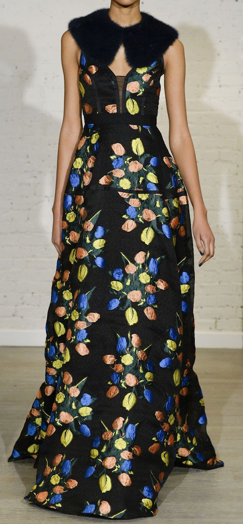 Midnight Blue/Floral Embroidered Silk Dupion | Textured Fabric